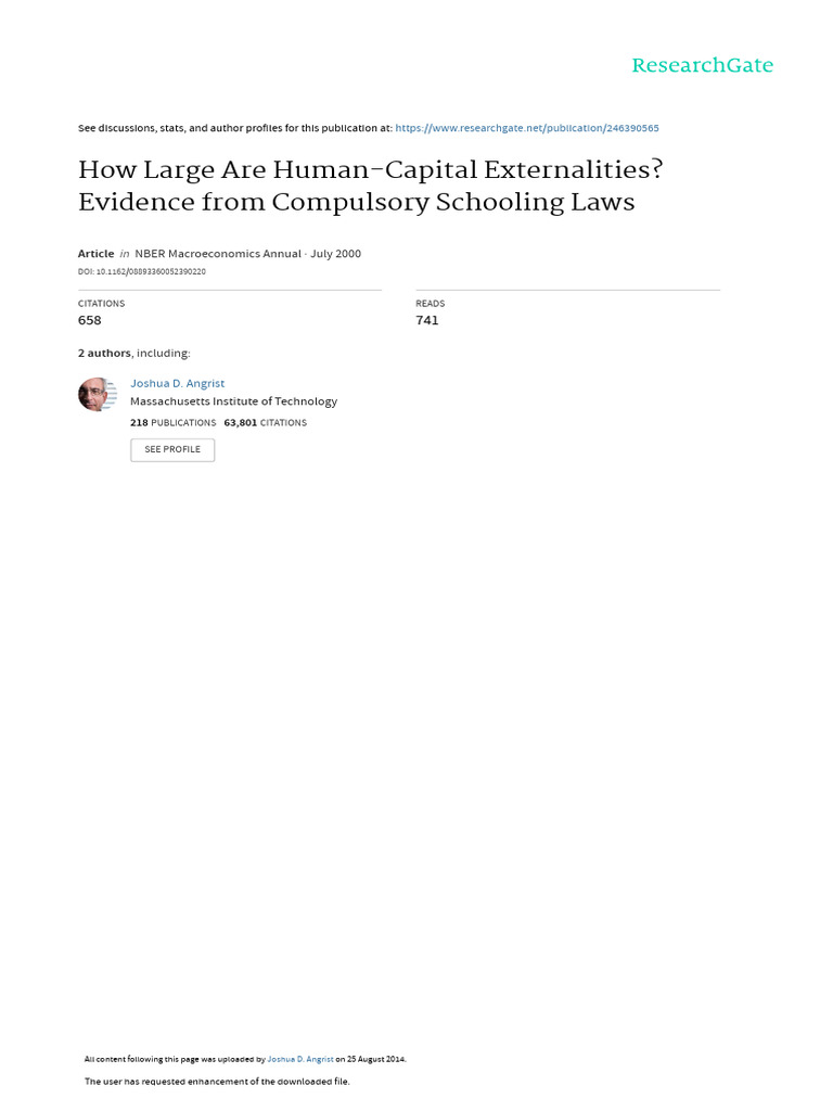 How Large Are Human-Capital Externalities Evidence | PDF