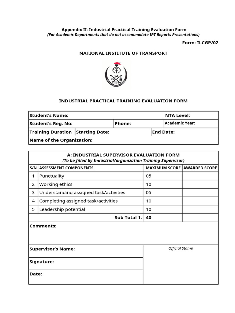 Ipt Evaluation - Without Oral Presentation | PDF