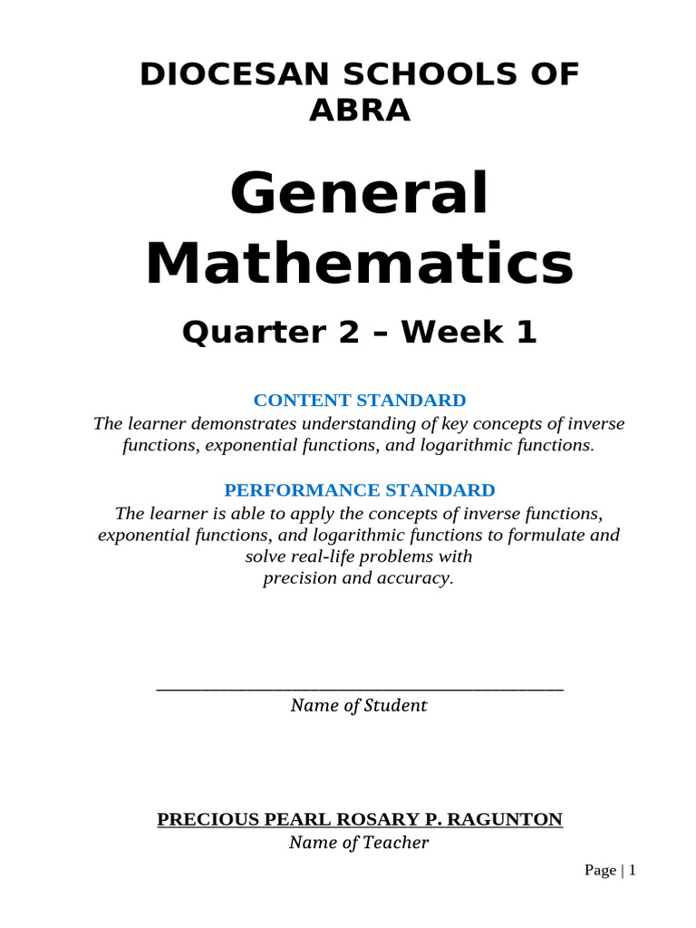 General Mathematics | PDF | Exponentiation | Teaching Methods & Materials