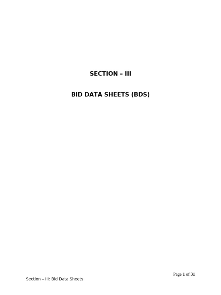 03 Section III BDS - FOTE 01 | PDF