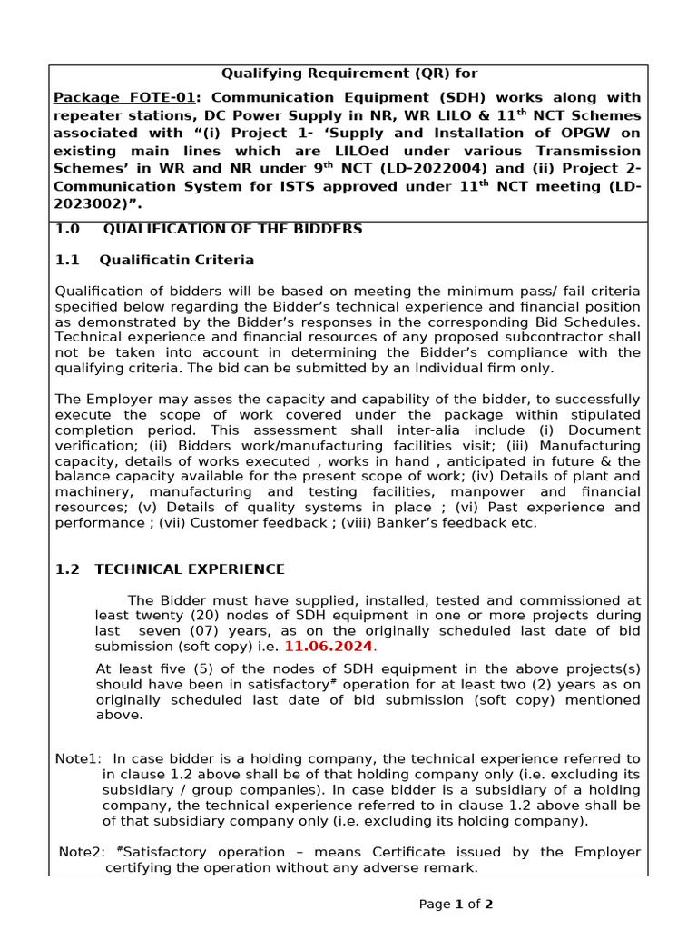 04-Annexure-A (BDS) FOTE-01 | PDF