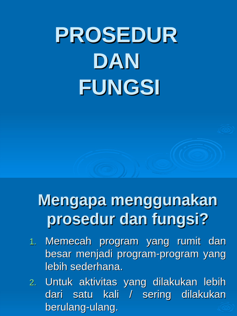 Prosedur DN Fungsi | PDF | Parameter (Computer Programming) | Computers