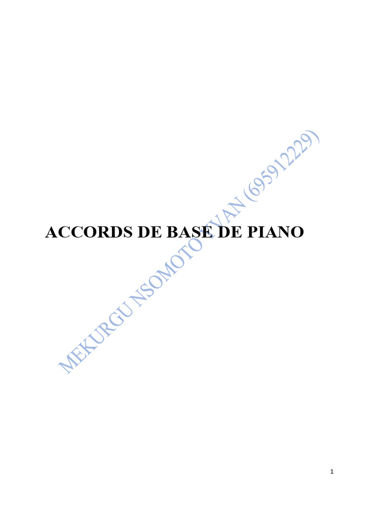 Accords de Base de Piano | PDF