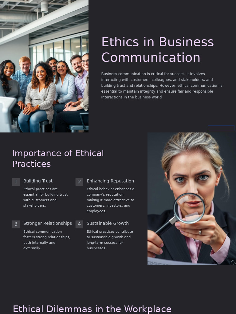 Ethics in Business Communication | PDF