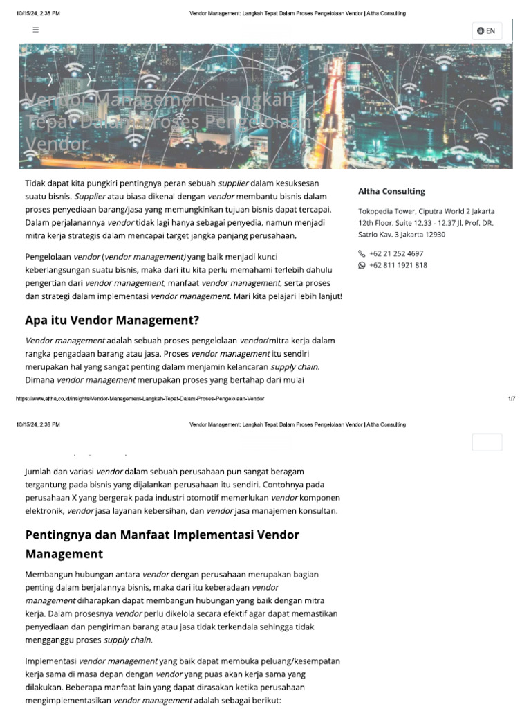 Langkah Tepat proses pengelolaan vendor | PDF