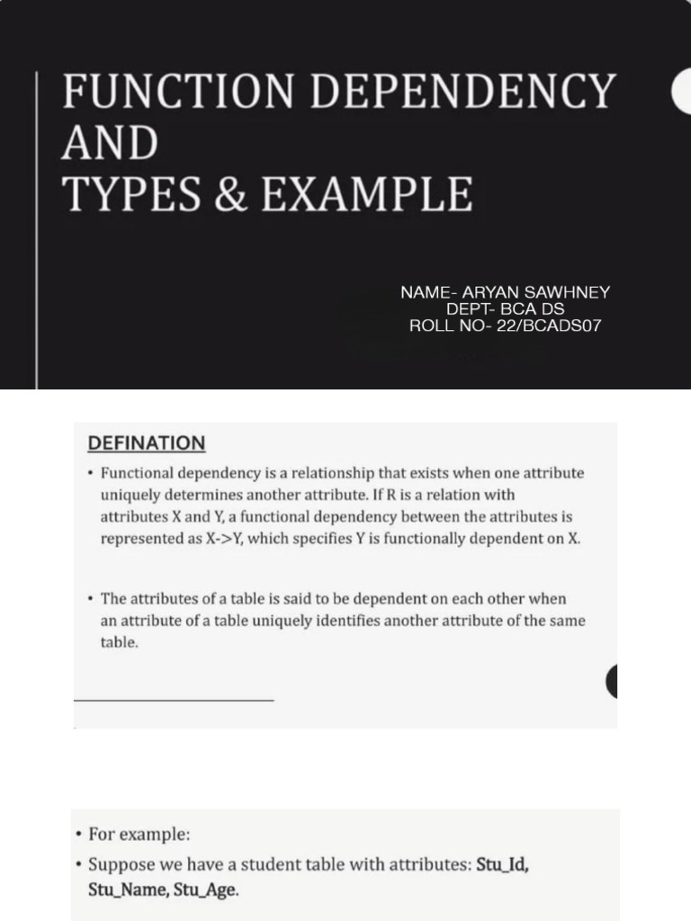 Functional Dependency With Examples Pdf