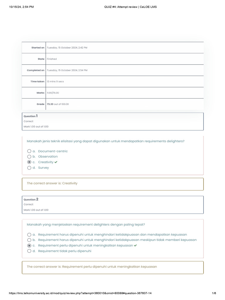 QUIZ #4_ Attempt Review _ CeLOE LMS | PDF