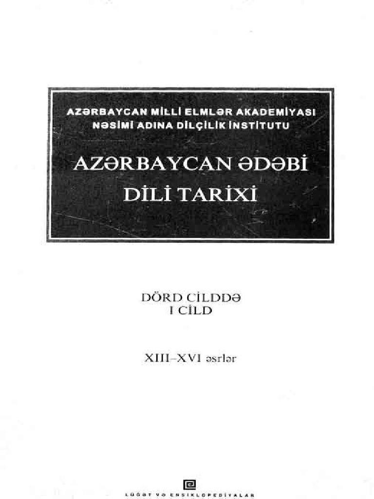 Azerbaycan Edebi Dili Tarixi Amea | PDF