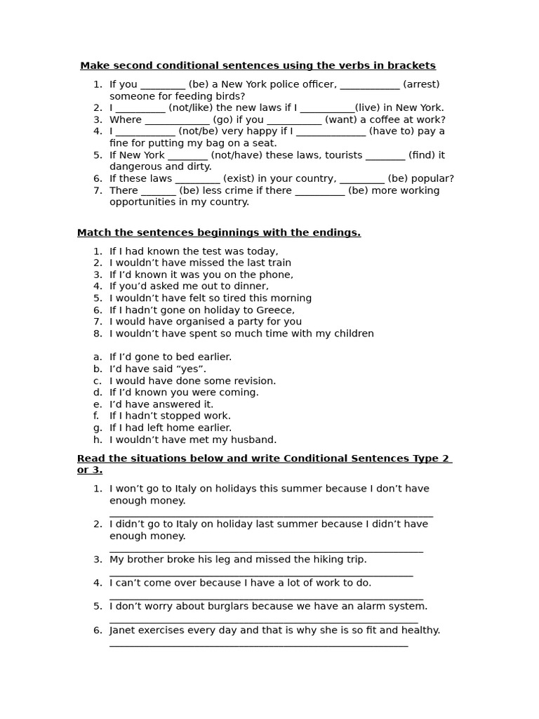 Conditionals - 1, 2 3 | PDF