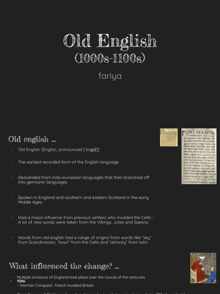 Old English (1000s-1100s) | PDF