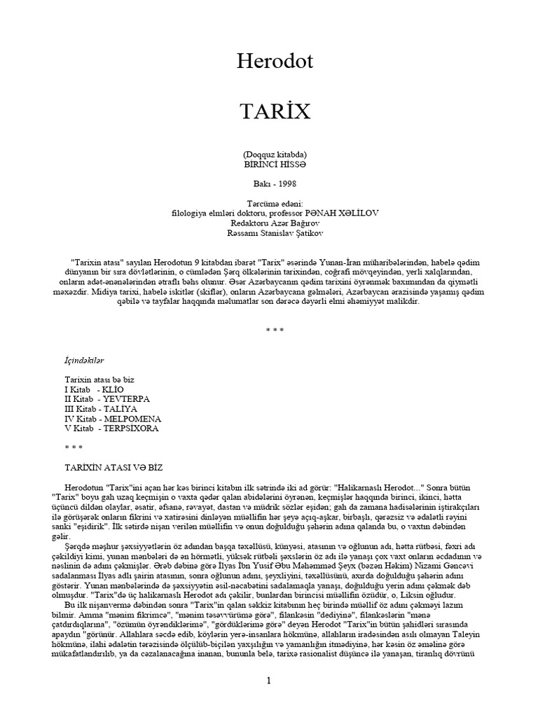 Herodot Tari̇x | PDF