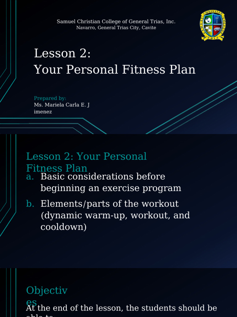 2 Your Personal Fitness Plan | PDF