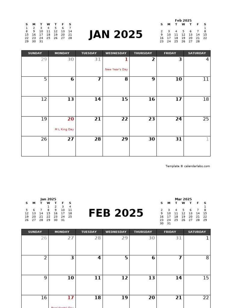 2025 Monthly Planner Template Word 12 | PDF