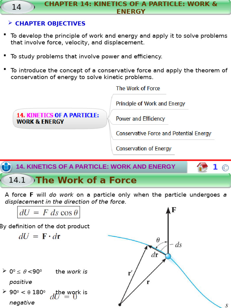 ENG MECHANICS - CHAPTER 14 - KINETICS OF PARTICLES - WORK AND ENERGY ...