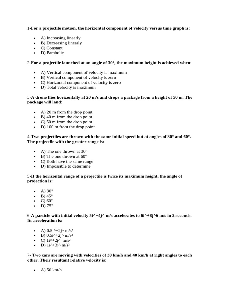 Physics unit test | PDF