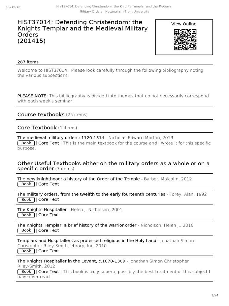 Knights Templar and The Medieval Military | PDF | Crusades | Knights ...