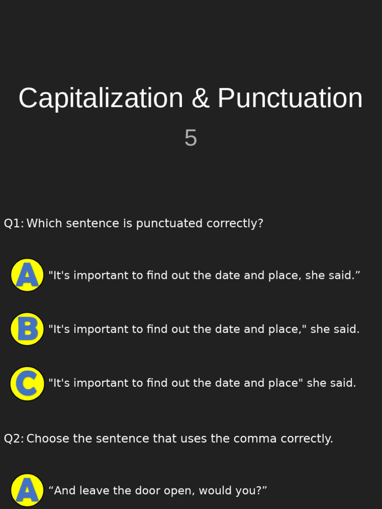 Capitalization & Punctuation | PDF