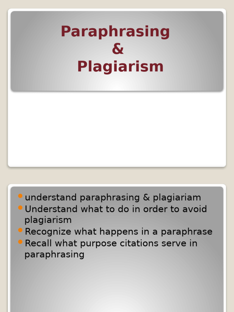 Plagiarism & Paraphrasing ppt-1 Whatever | PDF
