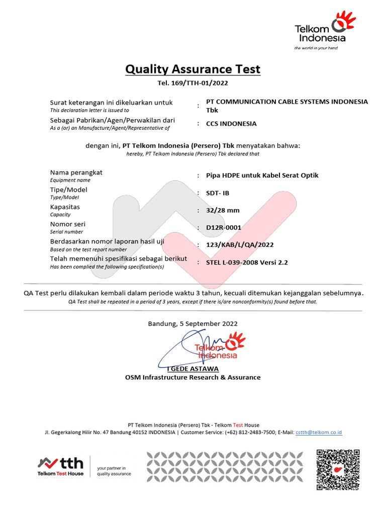 CERT 169 Risti Pipa HDPE 32 - 28 MM | PDF