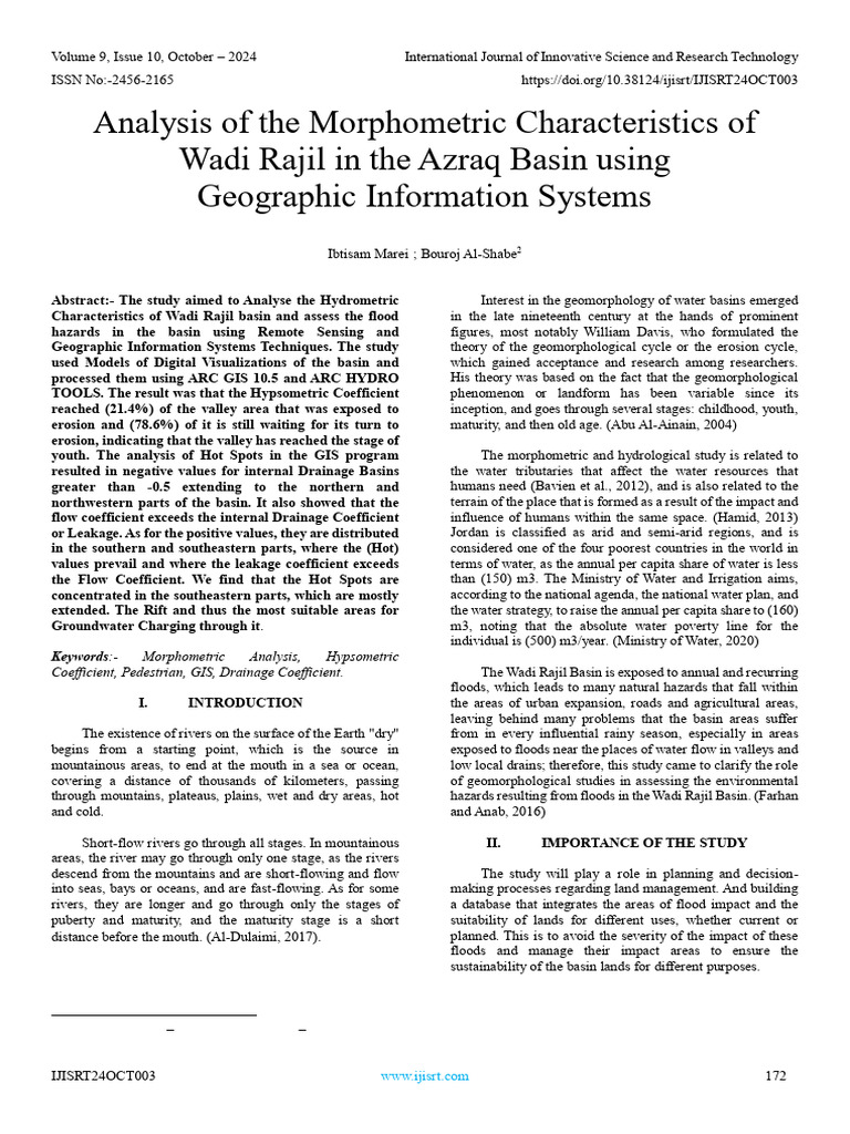 Morphometric Analysis of Wadi Rajil Basin | PDF | Drainage Basin ...