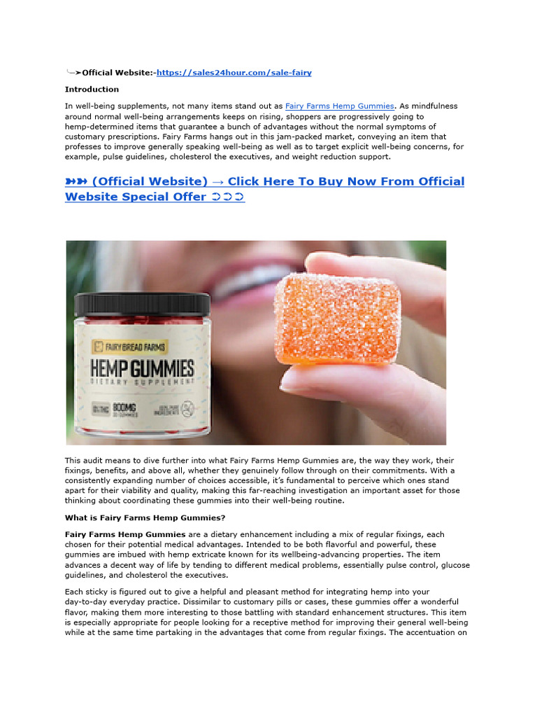 Fairy Farms Hemp Gummies Australia Is It Scam or Real Product? | PDF ...