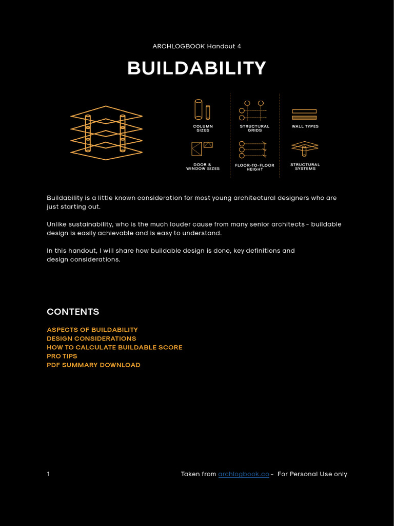 Handout 4 - Buildability | PDF