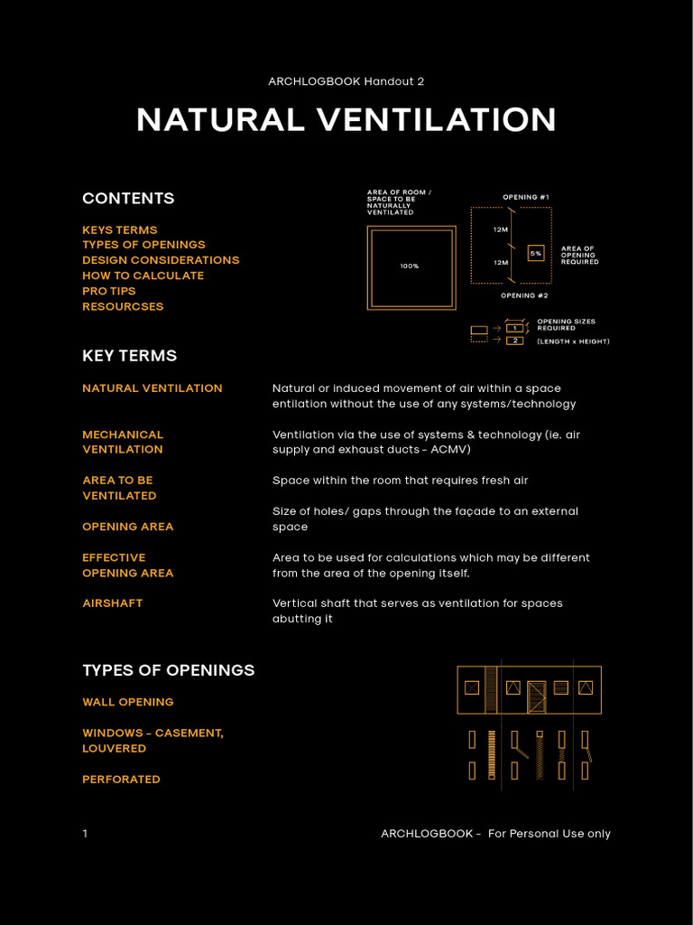 Handout 2 - Natural Ventilation | PDF