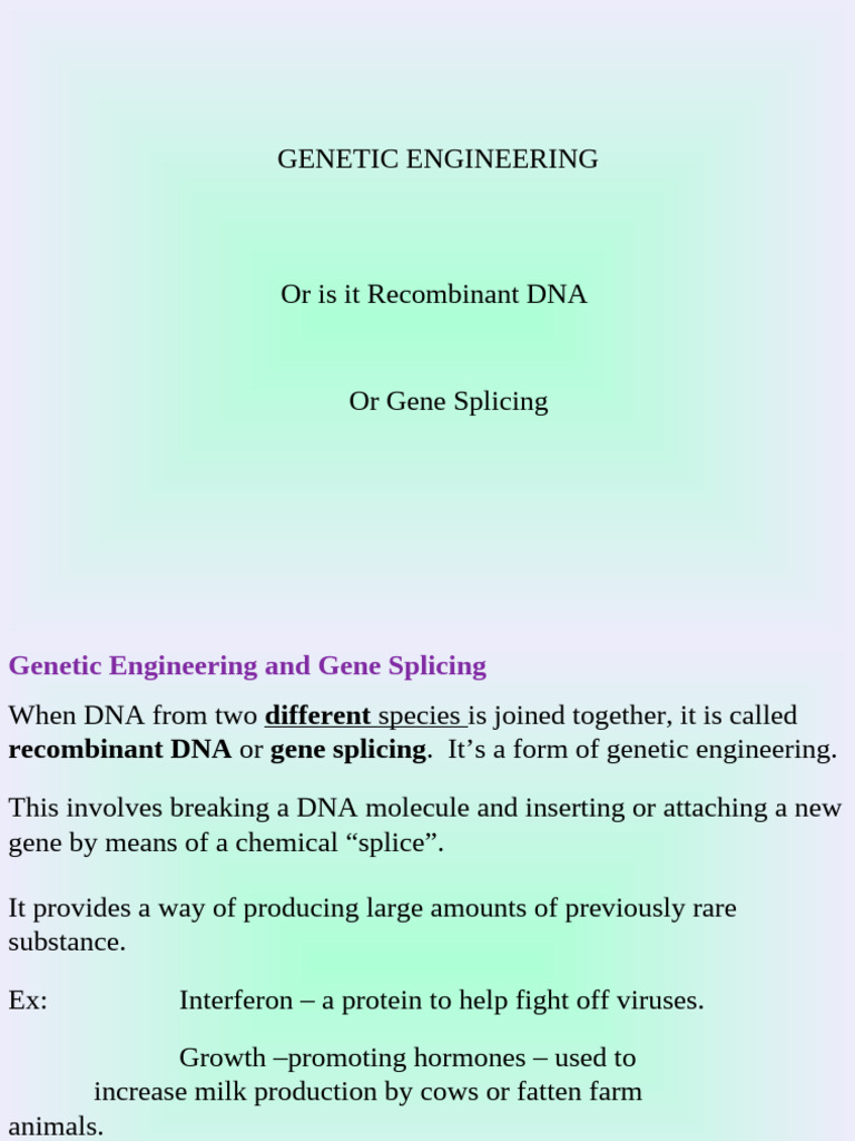 Powerpoint Genetic Engineering | PDF