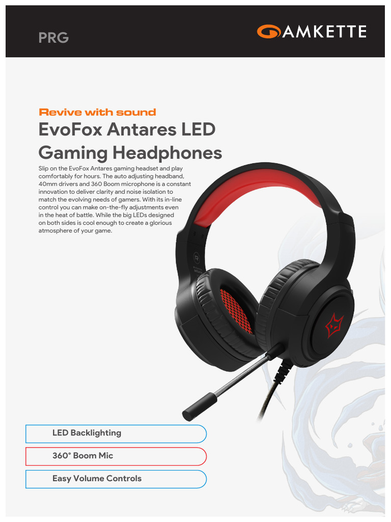 EvoFox Antares Gaming Headphone - PRG | PDF