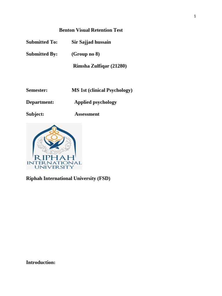 Assesment Assignment Moalm | PDF | Neuroscience | Psychology