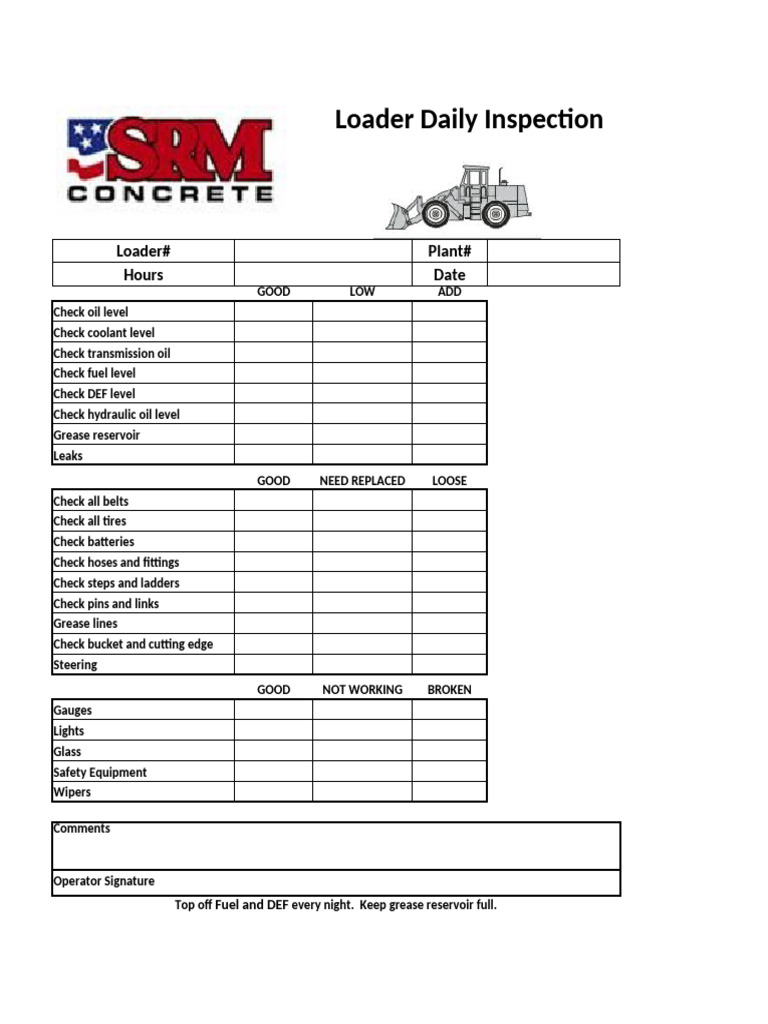 Loader Inspection | PDF