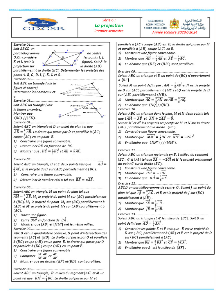 Tcsf Série 6 Projection | PDF