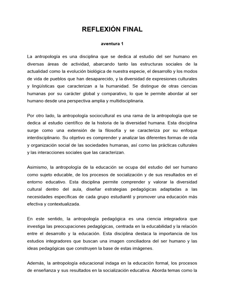 Reflexión Final | PDF