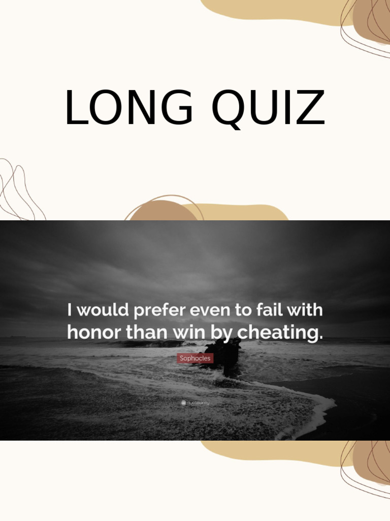 SET A__LONG QUIZ #1 | PDF
