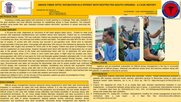 Fiber Optic Intubation Poster Presentation DR Pavana (1) (2 | PDF