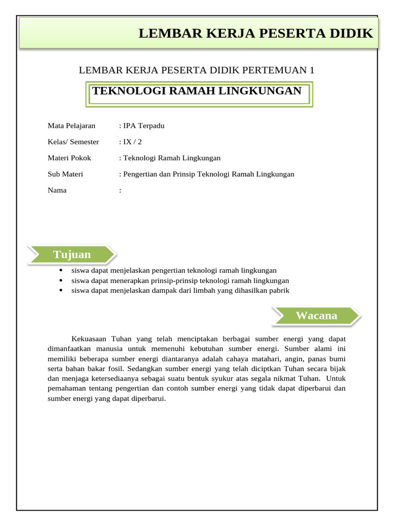 LKPD Pertemuan 1 | PDF