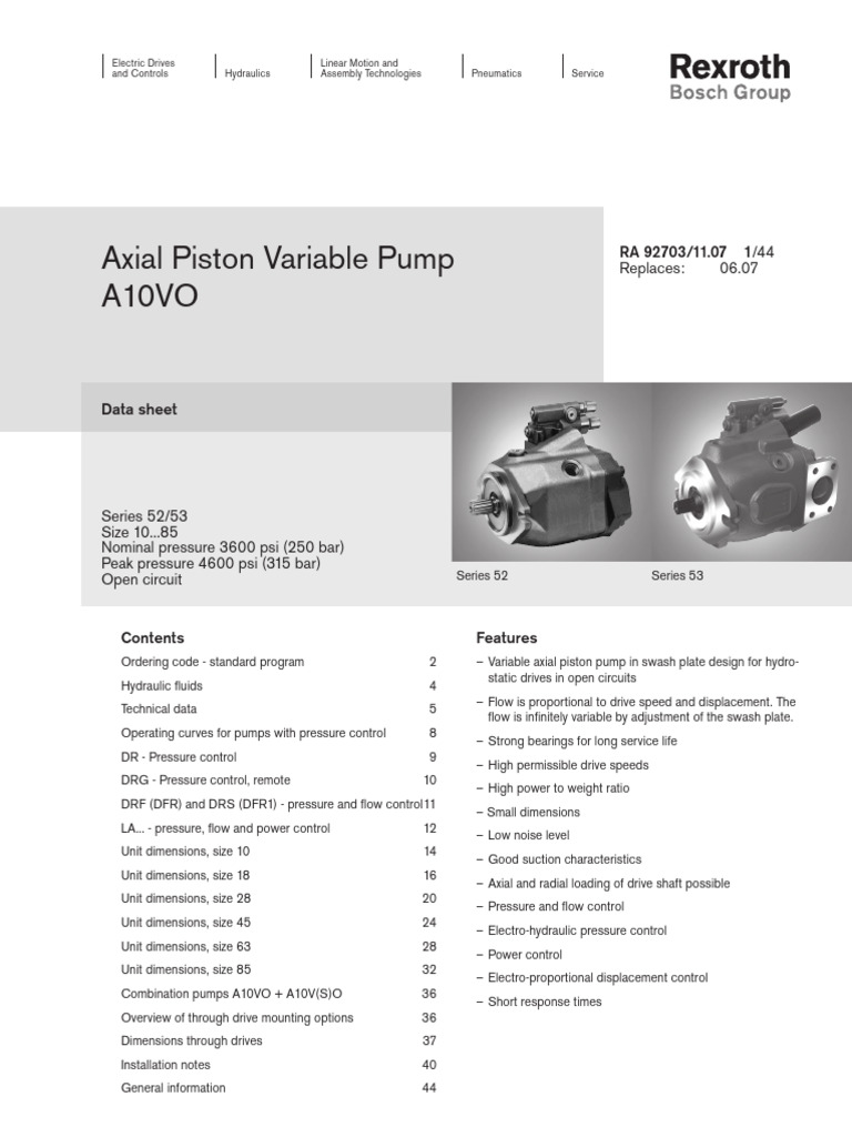 Commerciale A10V Série 5 | PDF