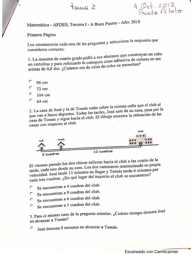 Prueba Oct 2018 | PDF