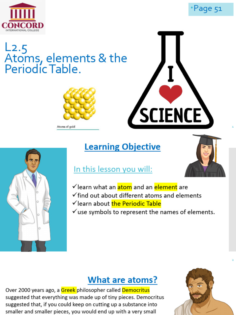 2.5 - Atoms, Elements & The Periodic Table PDF | PDF