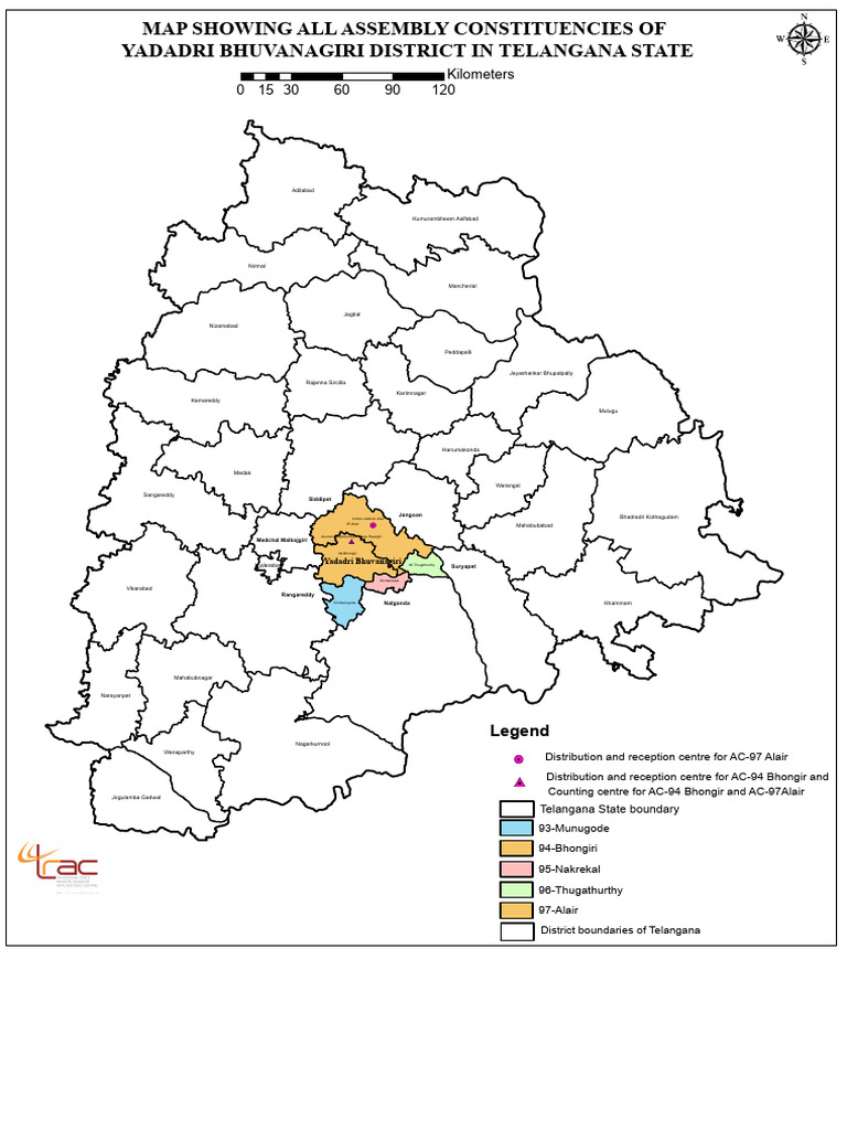 Map Showing Yadadri Bhuvanagir District in Telangana State | PDF