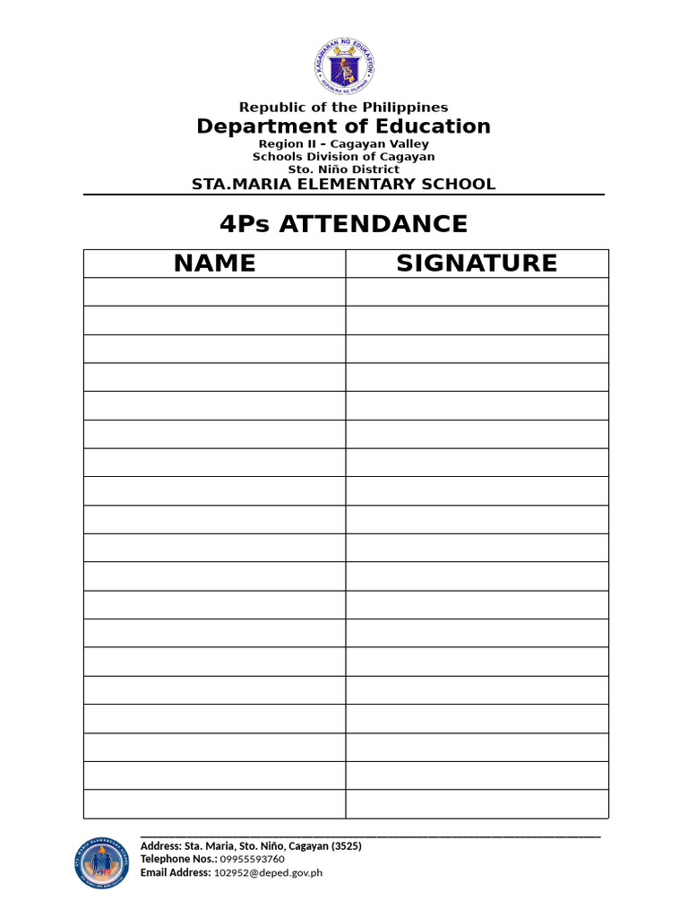 4Ps ATTENDANCE | PDF