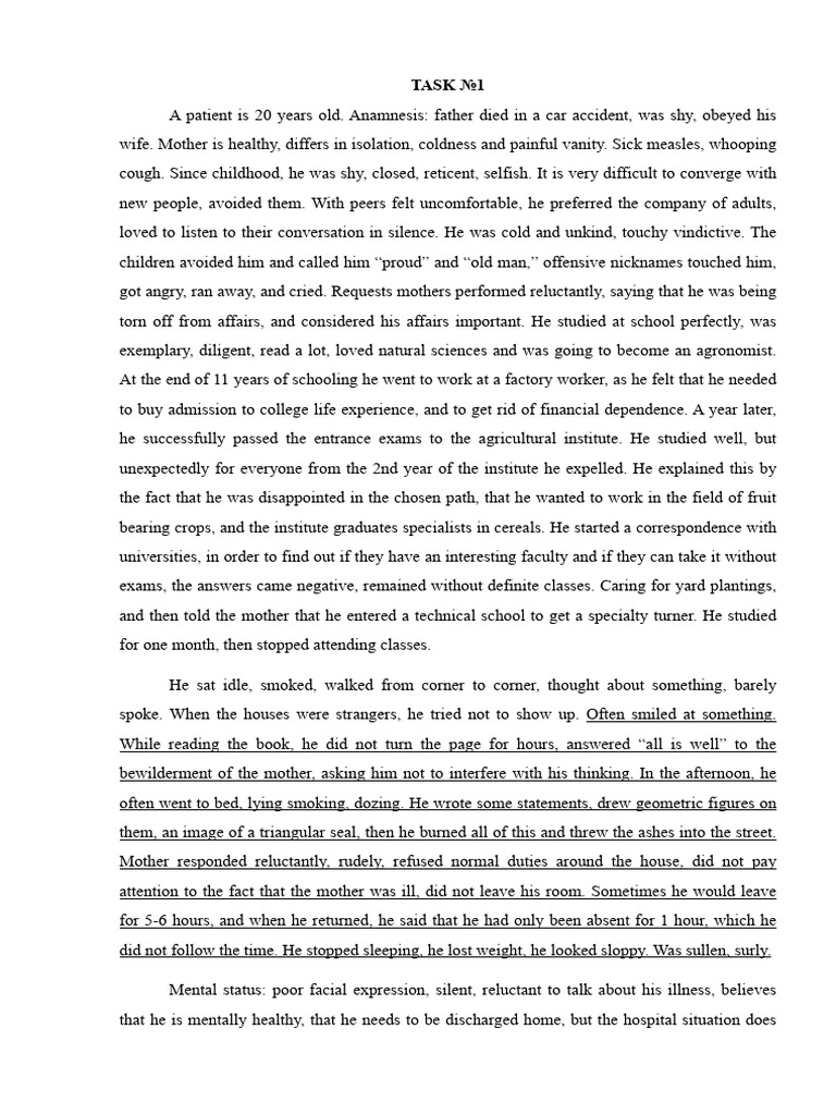 Psychiatry Examination Cases | PDF