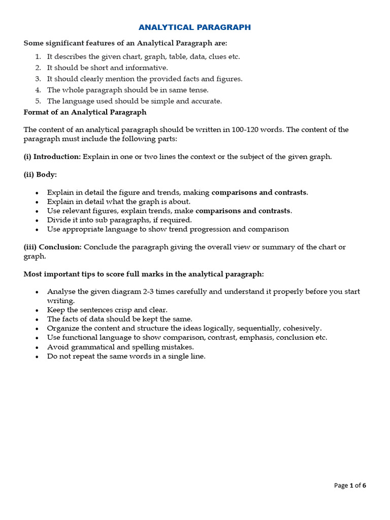Analytical Paragraph | PDF