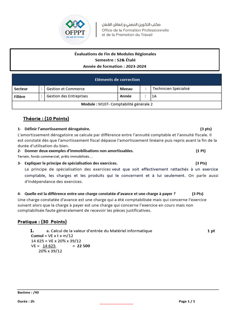 M107 Elements de Correction | PDF