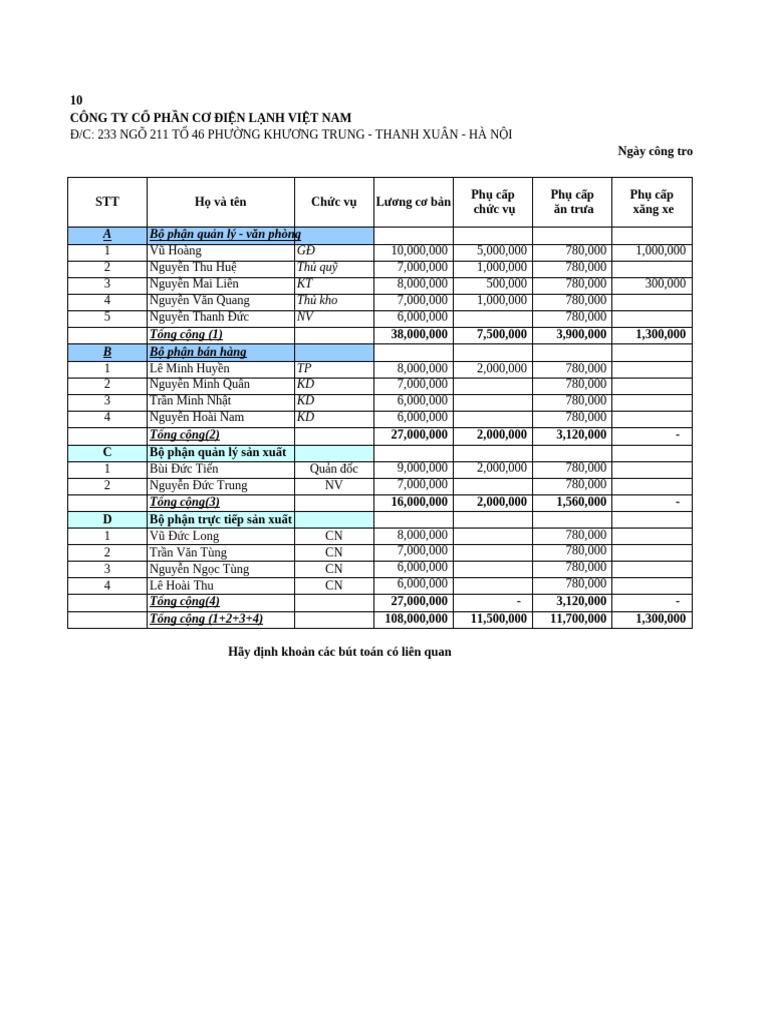 BT Chuong 4 Lap Bang Luong | PDF