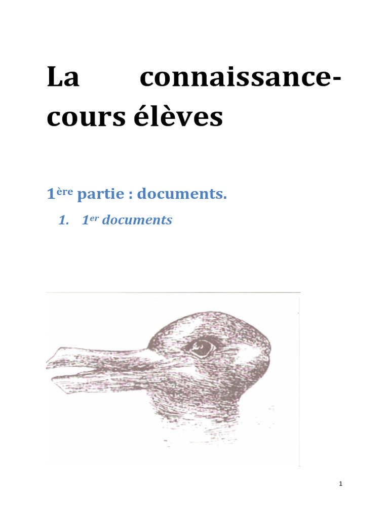 La Connaissance Cours Eleves | PDF