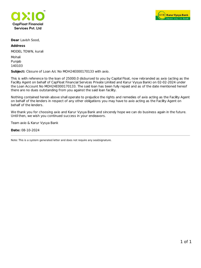 Dear Lavish Sood, Address | PDF