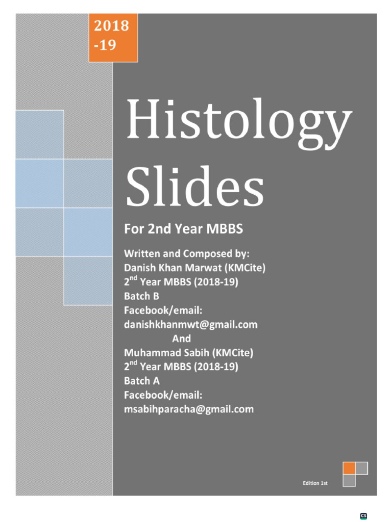 Histology Slides For 2nd Year MBBS-1 | PDF
