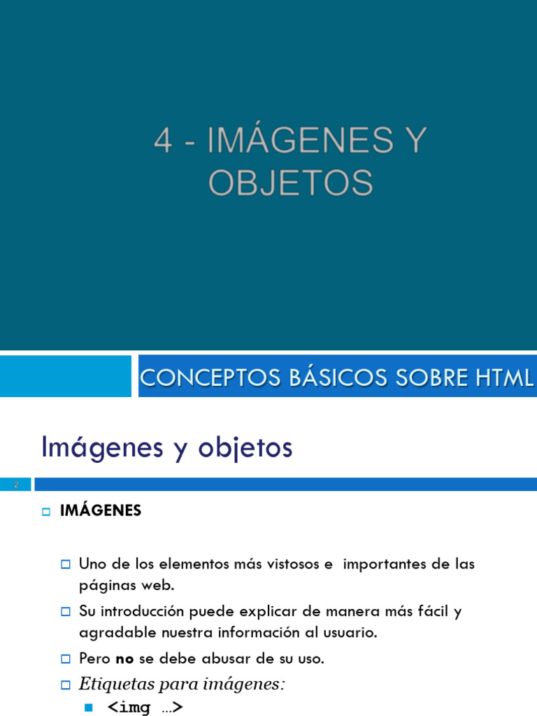 4-Imágenes y Objetos HTML | PDF
