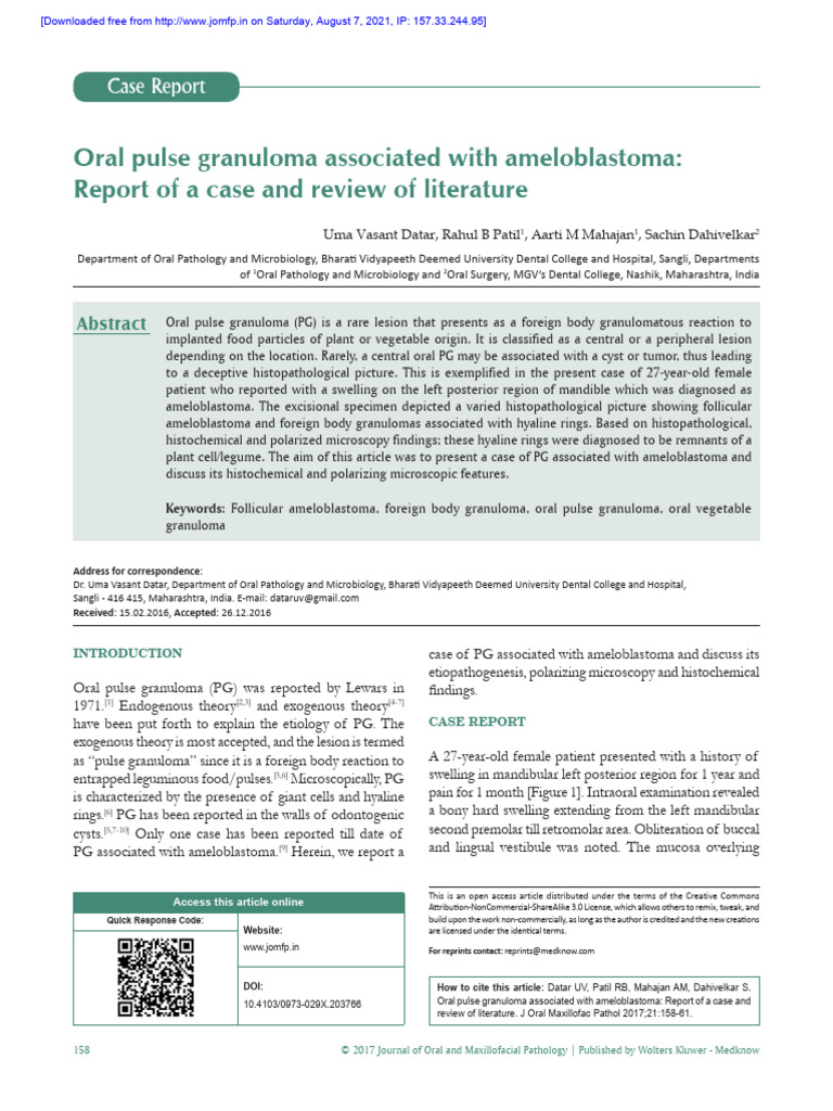 7 2017 Pulse Granuloma | PDF